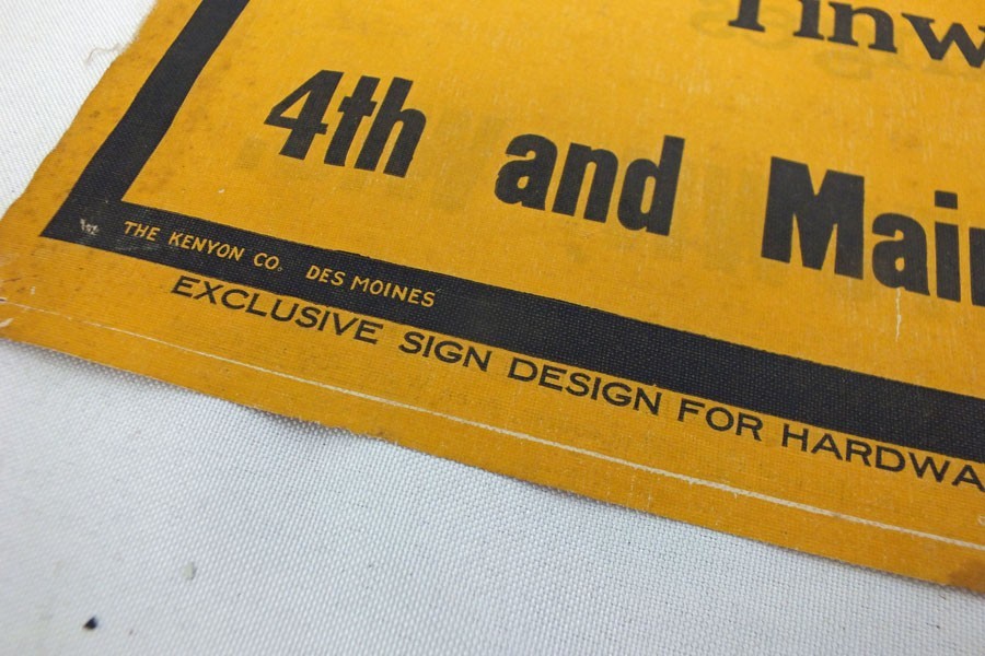 Vtg 1940s Puerner Hardware Company Watertown Wi Double Sided Canvas ...