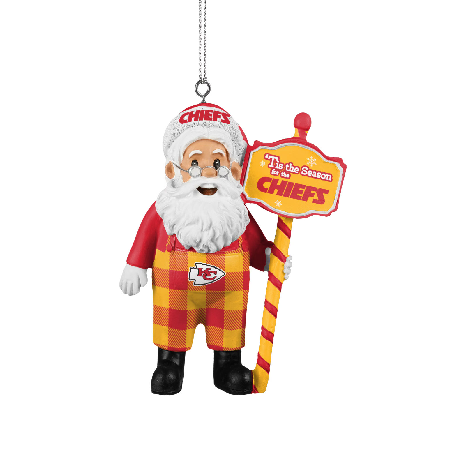 Kansas City Chiefs NFL Santa in Overalls Team Ornament | eBay