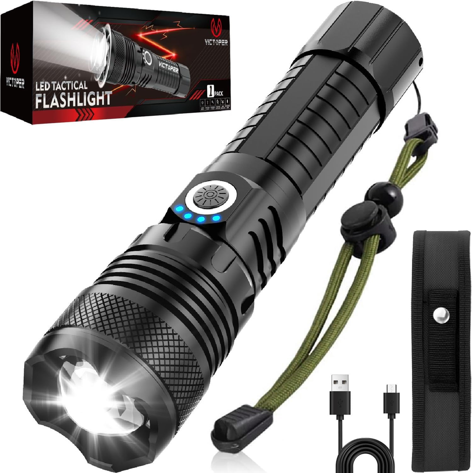 LED Flashlights, High Powered High Lumens Super Bright Tactical ...