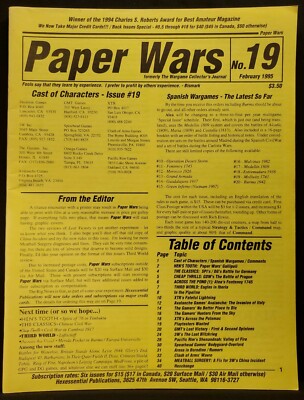 Paper Wars Wargaming Magazine Issue No 19 February 1995 | eBay