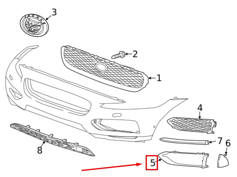 JAGUAR F-PACE X761 Front Right Bumper Grill T4A6215 NEW GENUINE | eBay UK
