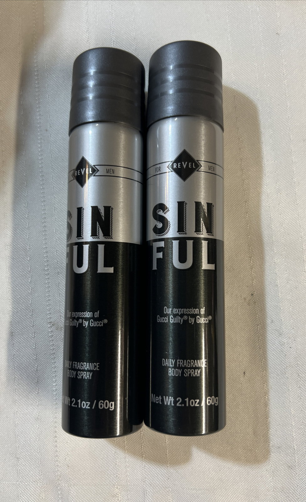 Revel SINFUL Body Spray for Men Fragrance Impression 2.1 oz LOT OF 2 ...