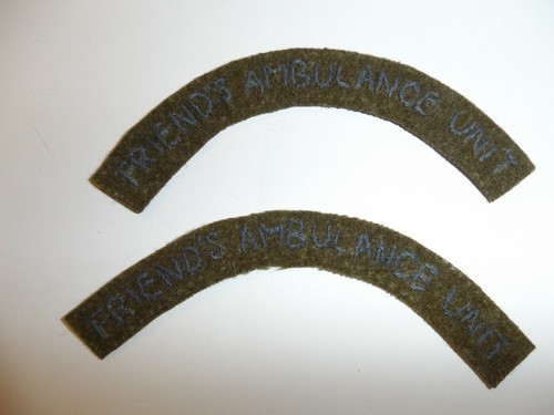 e3898p WW2 British 2nd French Armor Quaker Friends Ambulance Unit pair ...