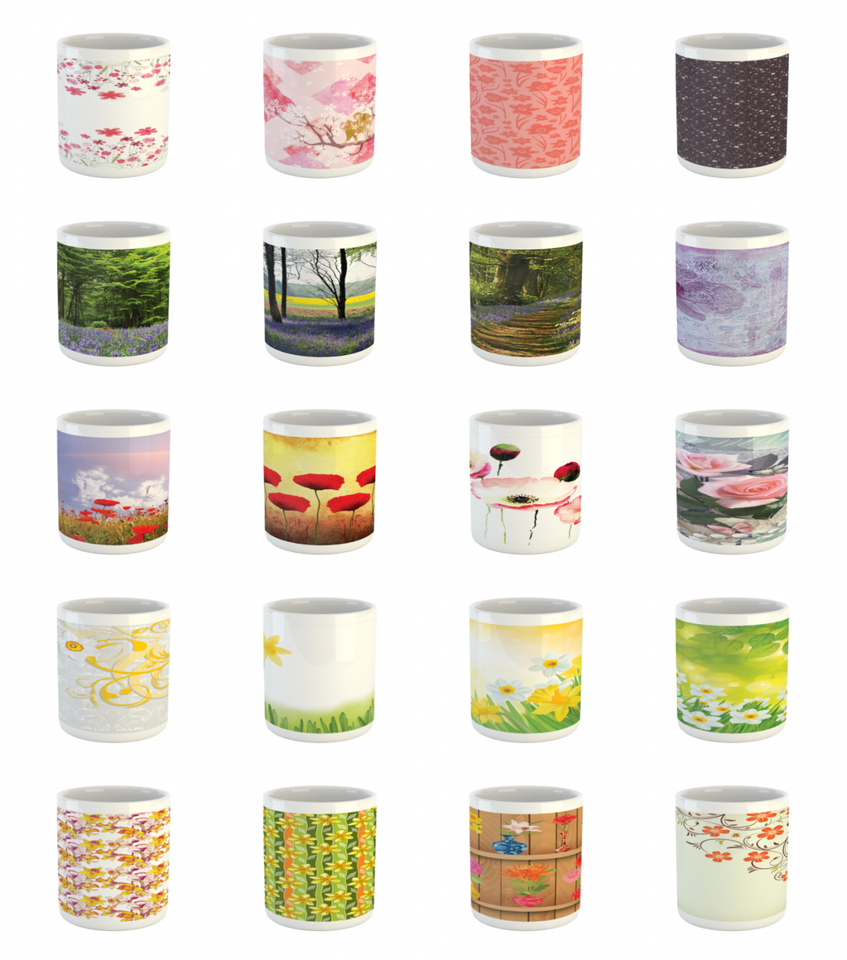 Floral Spring Ceramic Coffee Mug Cup for Water Tea Drinks, 11 oz | eBay