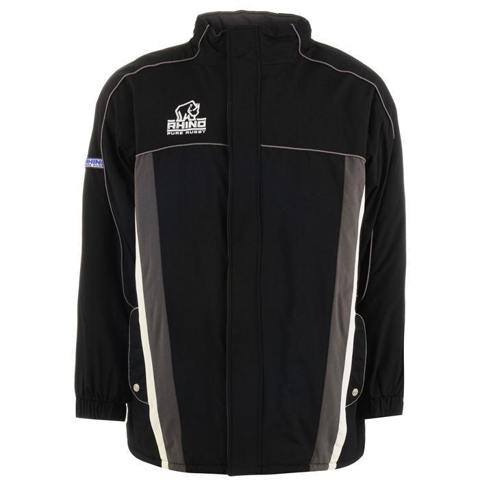 RHINO RUGBY RUGBY BENCH COAT MENS – BLACK, WHITE AND GREY – SMALL ...