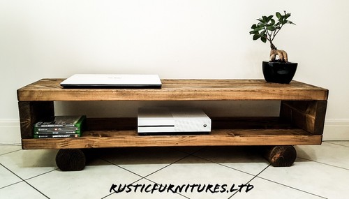 TV Stand/TV Unit/Chunky Rustic Handmade Furniture/Solid Pine Wood/TV ...