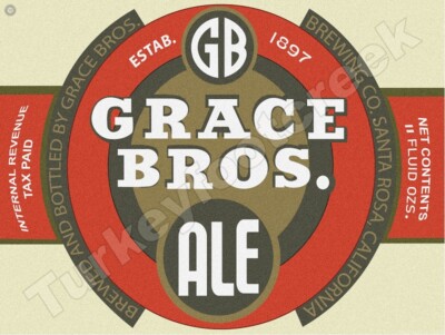Grace Bros. Ale Label 9" x 12" Metal Sign | eBay