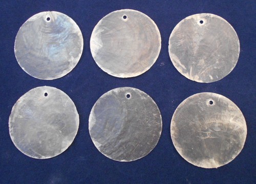 50 Capiz Shells White Round 1 1/2" (38mm) One Hole Crafts Windchimes ...