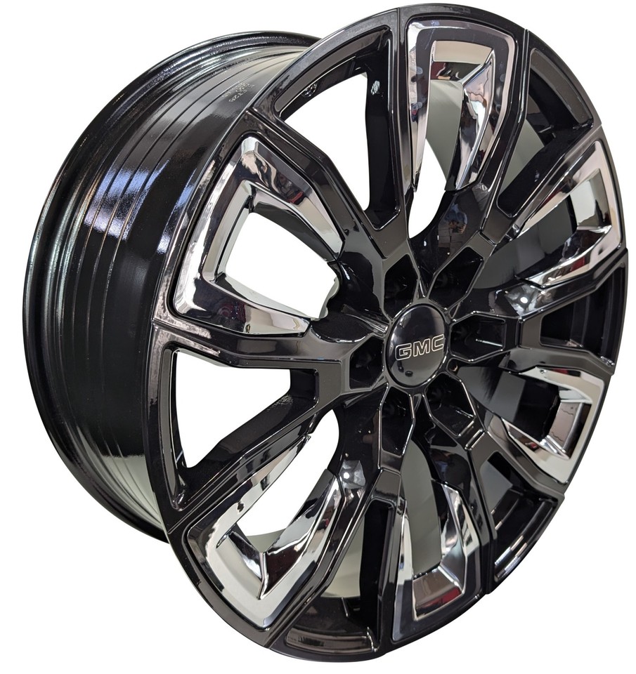 24" Black Chrome Rims fits GMC Yukon XL SLT Denali Sierra Set 4️⃣ ...