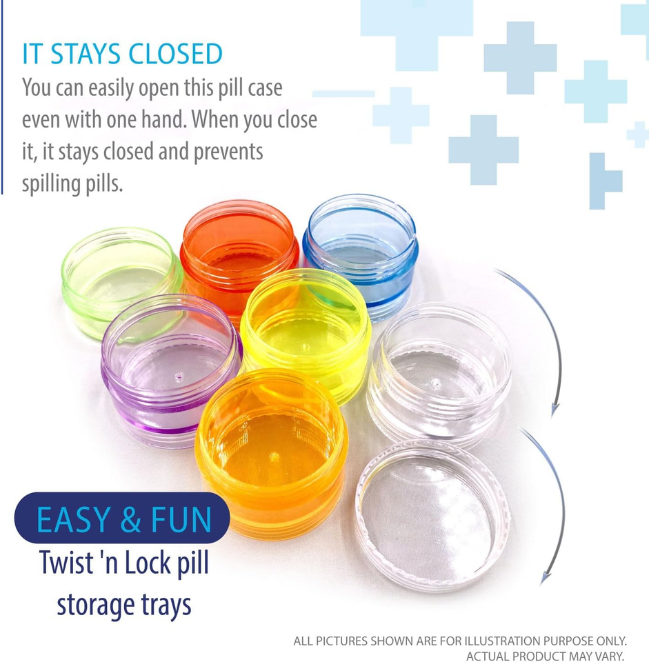 - Stackable Pill Organizer (2 Pack), 7 Day Weekly Pill Box Tower with ...