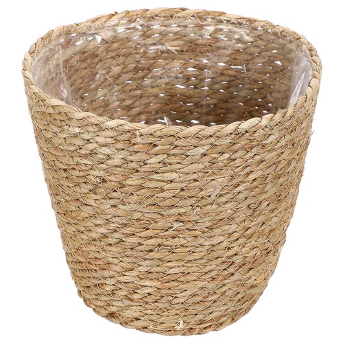 Woven Plant Pot Rustic Straw Woven Flower Basket Plant Container ...