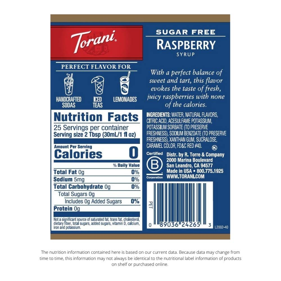 Torani Sugar Free Syrup, Raspberry, 25.4 Ounce (Pack of 4) | eBay