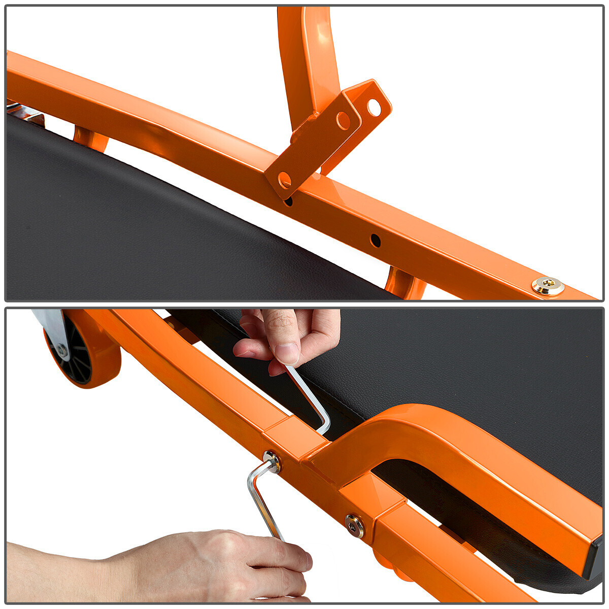 43" 2 IN 1 Mechanic 3-Level Adjustable Rolling Auto Garage/ Shop ...