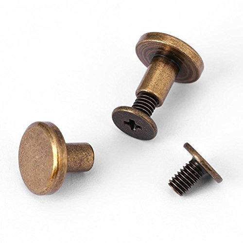 20pcs Metal Rivet Flat Head Copper Brass Screws Nuts Nails Rivets ...