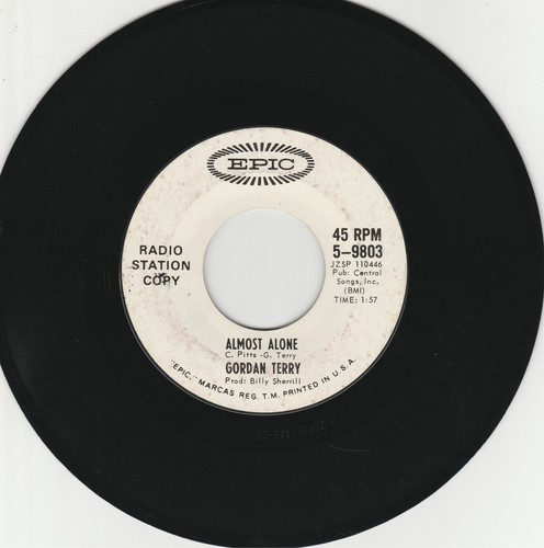 Gordon Terry – Almost Alone / My Teardrops Get 45 RPM 1965 rockabilly ...