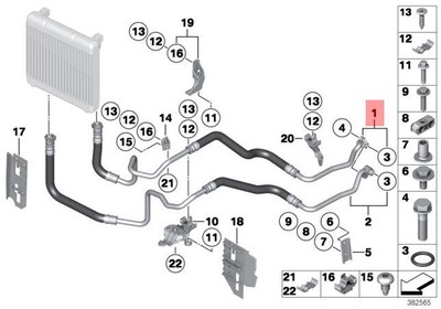 Genuine BMW F01 F01N F02 Engine Oil Cooler Hose Pipe Inlet OEM ...