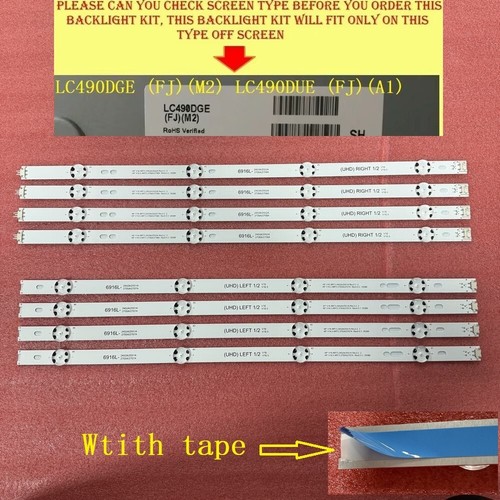 Kit LED Backlight strip For LG 6916L-2705A 2706A 2707A 2708A LC490DGE ...