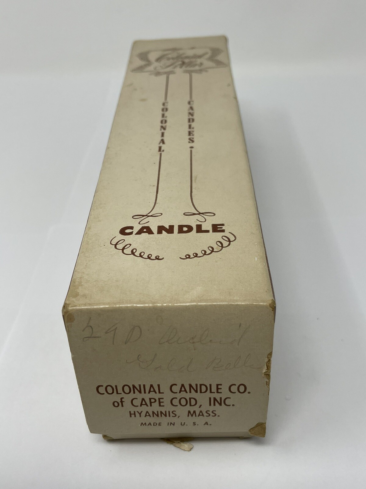 Vintage Colonial Candle of Cape Cod Orchid Gold Bells Solid Pillar 9 ...
