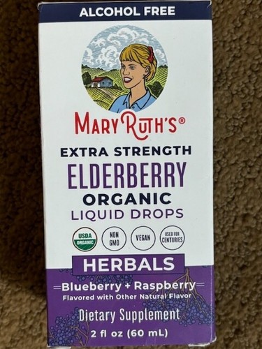 Mary Ruth’s ES Elderberry Organic Liquid Drops Blueberry Raspberry 2 oz ...