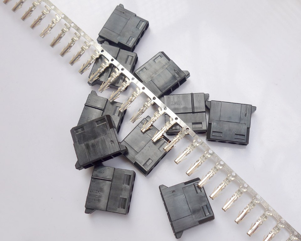 10 sets Black DIY PC Power Connector 4P 4 Pin Female Molex Mod Crimp ...