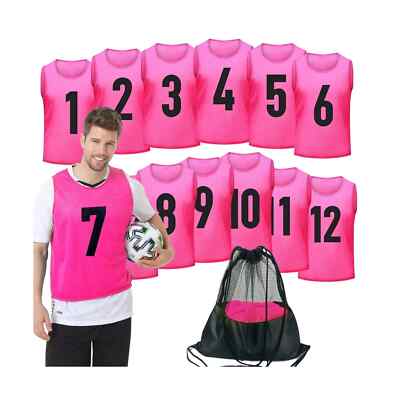 12 Pack Team Pinnies Scrimmage Vests Practice Jersey for Men Pennies ...