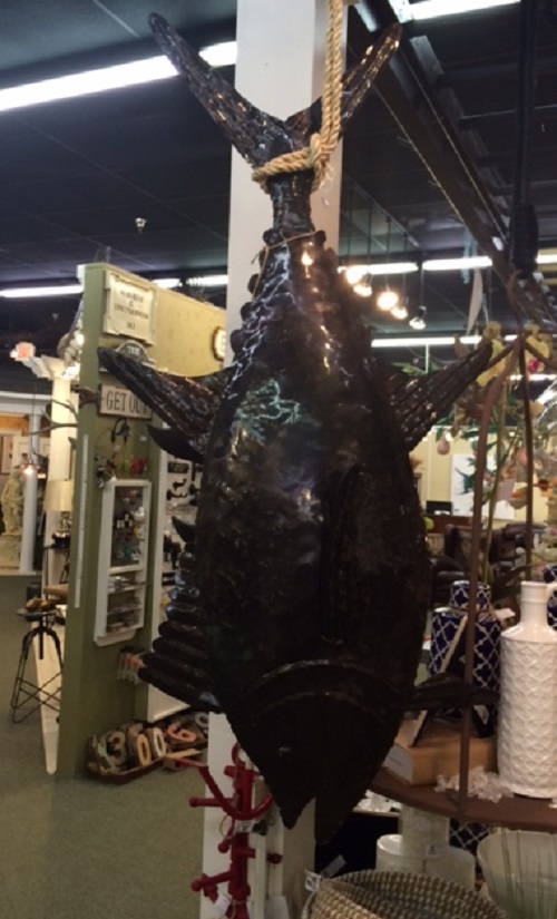 Handcrafted Hanging Tuna Fish Coastal Nautical Fishing Halabut Recycled ...