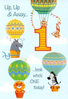 UP, Up & Away Look Who's ONE Today - Birthday Greeting Card - 06006-1 ...