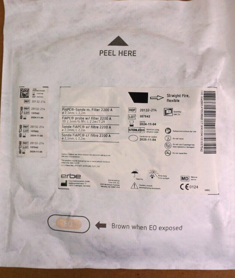 ERBE Argon Electrode 20132-214 FIAPC probe w/ filter 2200A Straight ...