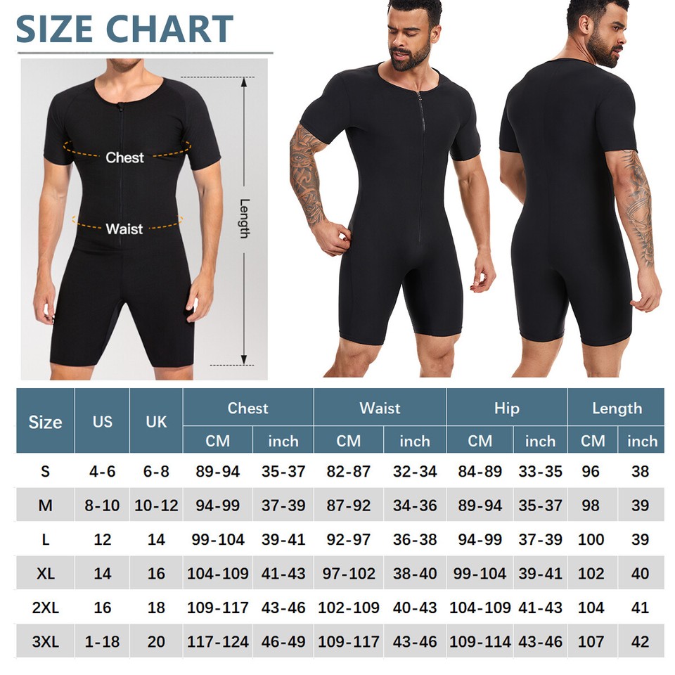 Men Sauna Suit Heat Trapping Sweat Compression Top Body Shaper Top Gym ...