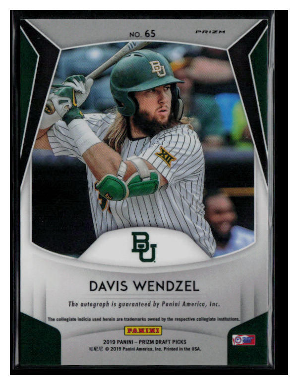 2019 Panini Prizm Draft Picks #65 Davis Wendzel Silver Prizm Auto | eBay