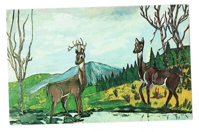 Postcards/Photos Vin (2)Repro/Mouth Artist Nyla Thompson Deer/Flamingos ...