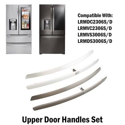 Set of 2 Silver Handle For LG French Door/Side By Side Refrigerator ...