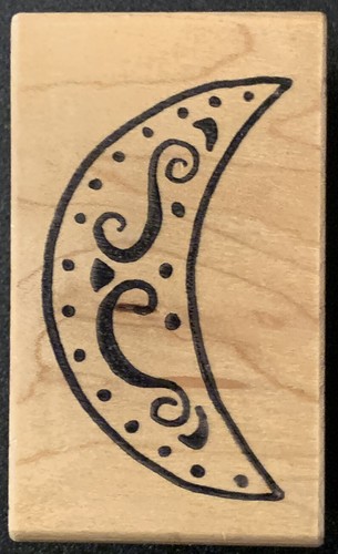 Great Impressions Abstract Crescent Moon Celestial Rubber Stamp | eBay
