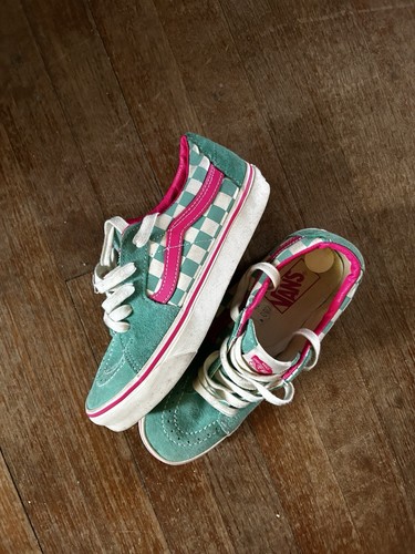 Vans Off the Wall Checkered Sneakers in Magenta Mint 6.5 Women FREE ...