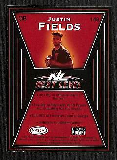 2021 Sage Premier Draft Justin Fields #149 Black Next Level Rookie RC ...