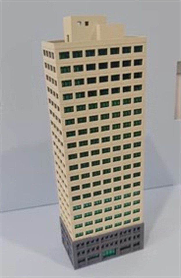 1:300 Scale High Rise Office Building City Model Scene Architecture ...