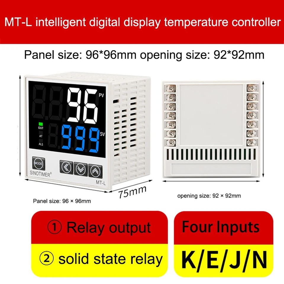 Digital PID Thermostat Relay/SSR Dual Output Temperature Regulator ...