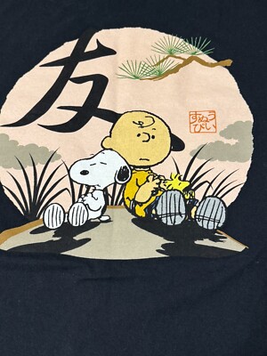 Charlie Brown Men's Size X-LARGE Black Graphic Tee Shirt | eBay