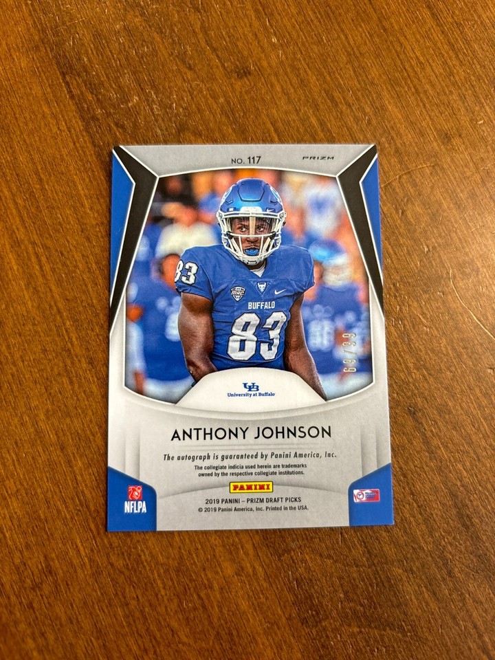 Anthony Johnson 2019 Prizm Red White Blue Rookie Auto Buffalo ...