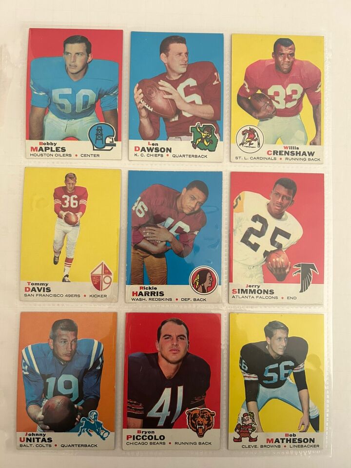 1969 Topps Football COMPLETE SET (263) EX/NM-MT in album w/pages | eBay