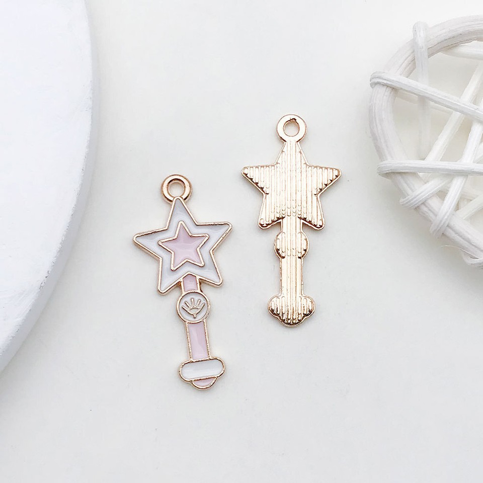 10pcs Pink Jewelry Making Charms Enamel Pendant For DIY Jewelry Making ...