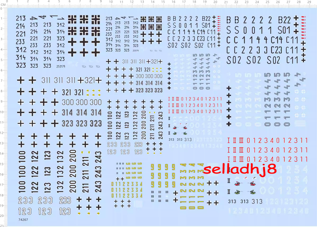1/72 WWII German Tank Panzer Numbers Symbols Markings Kit Water Slide ...