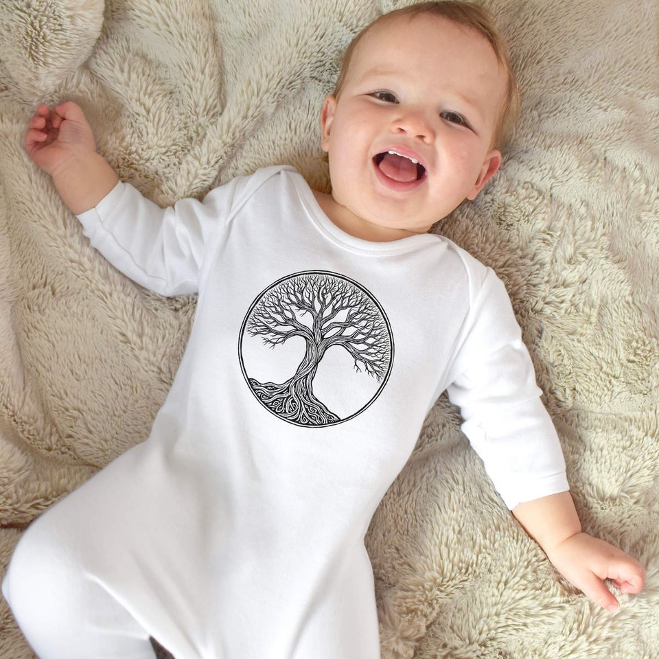 'Tree in Circle Frame' Baby Romper Jumpsuits / Sleep suits (SS051116 ...