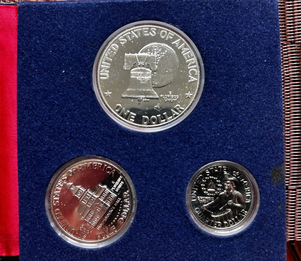 U.S. BICENTENNIAL SILVER PROOF SET 1776-1976 S - 3 Coins 40% Silver | eBay