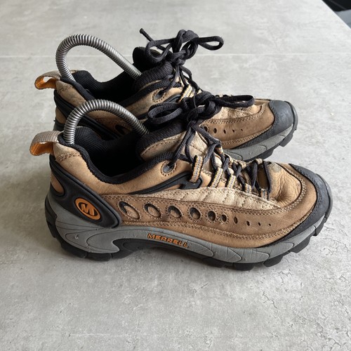 Merrell Pulse Moab Smoke Tan Leather Hiking Trail Shoes Boots Womens ...