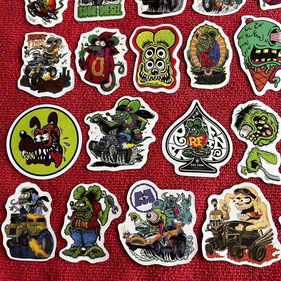 🔥 61 Rat Fink Mouse Ed Big Daddy Roth Hot Rod Art Vinyl Decal Sticker ...