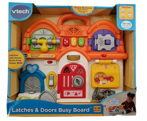 VTech Latches and Doors Busy Board Baby Toy Teaches & Builds Skills Age ...