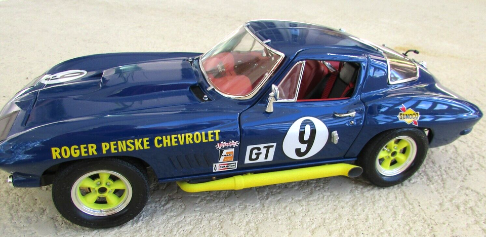 Exoto 1:18 Corvette Penske Sunoco Coupe #9 race car winner GT 1966 ...