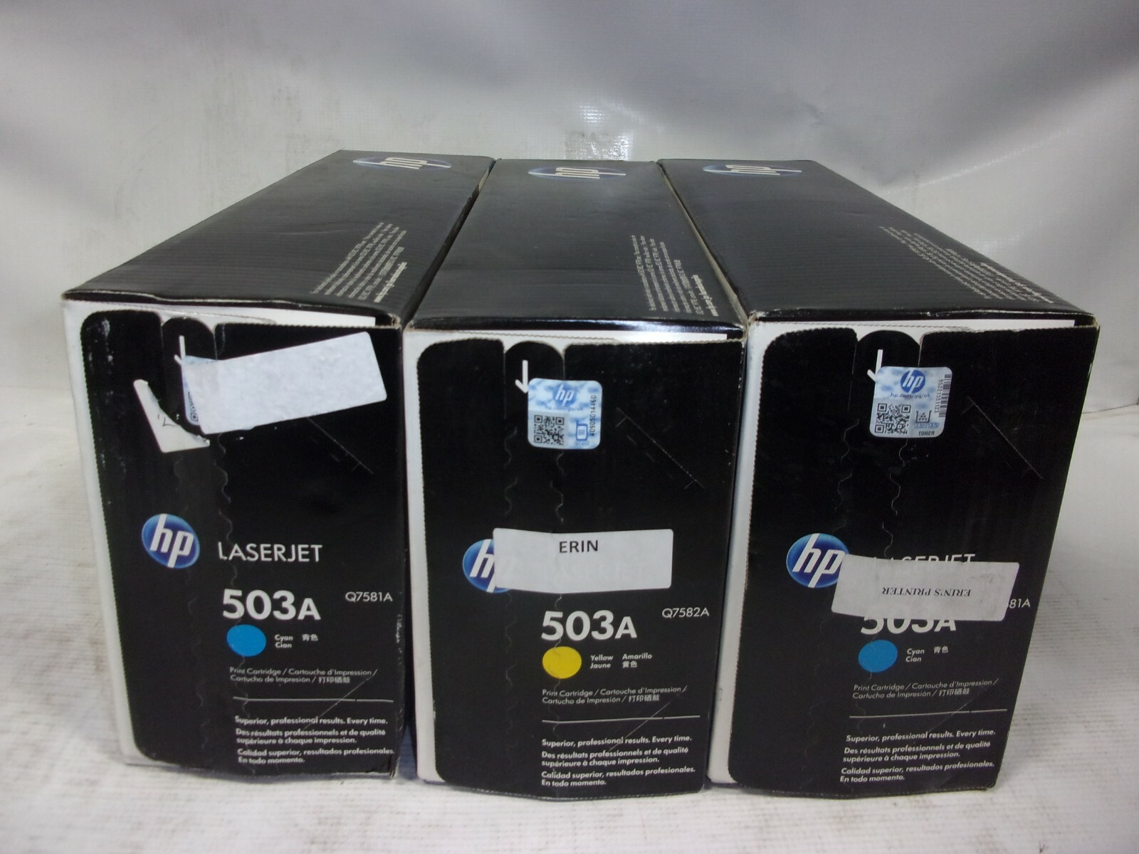LOT OF 3 GENUINE HP 503A Q7581A Q7582A Toner Cartridge. | eBay