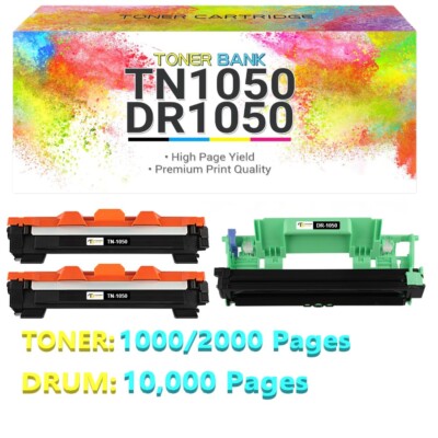 LOT Toner Drum Fits For Brother TN1050 DR1050 HL-1110 1112 DCP-1610W ...